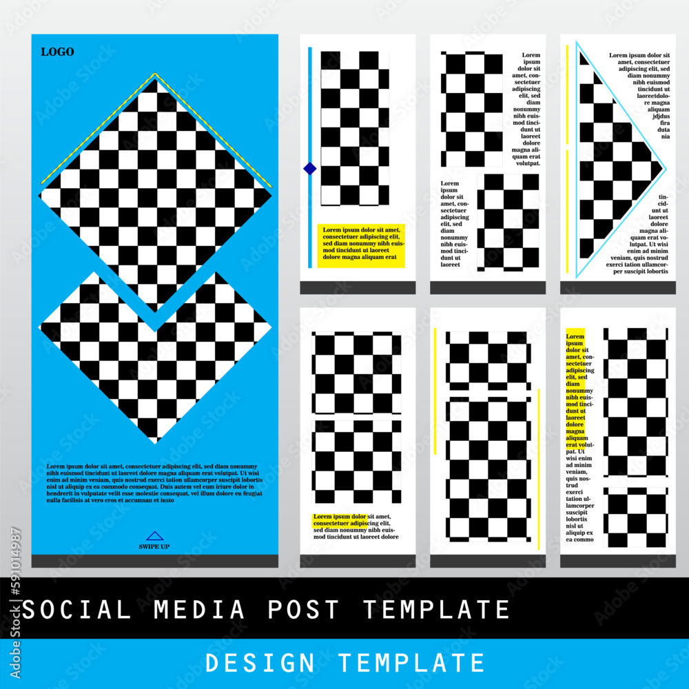 Design backgrounds for social media post design template. Set of ...