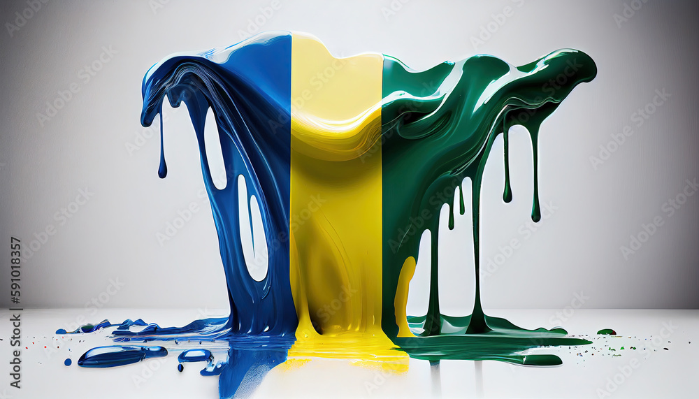 Sweden Country Flag Colors of Liquid Oil Paint Splashing and Exploding ...
