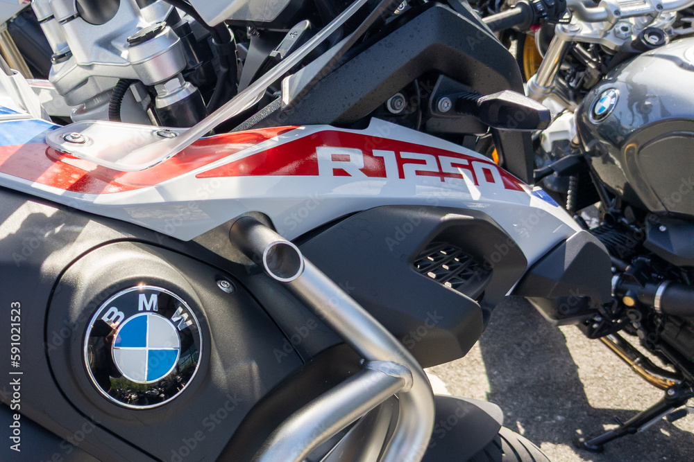 bmw motorrad motorcycle logo sign and brand text on 1250 gs adventure ...