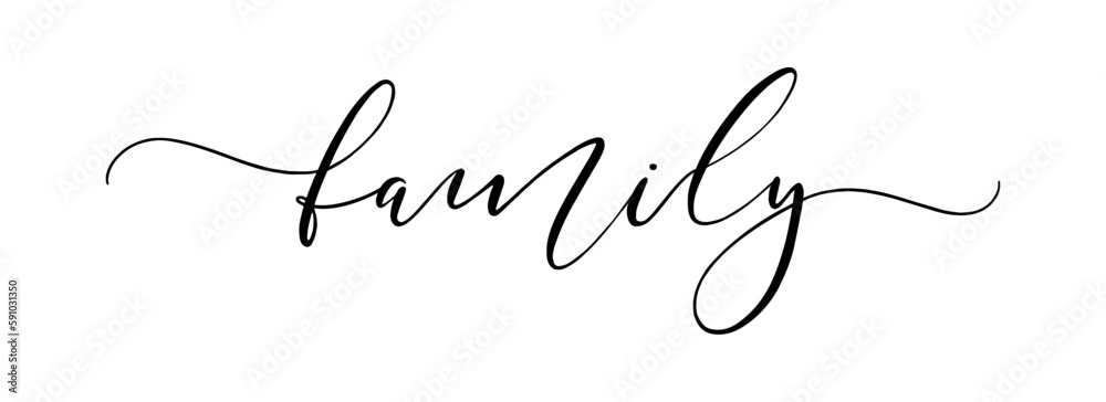 Family. Vector typography text. Inscription for home design, doormat ...