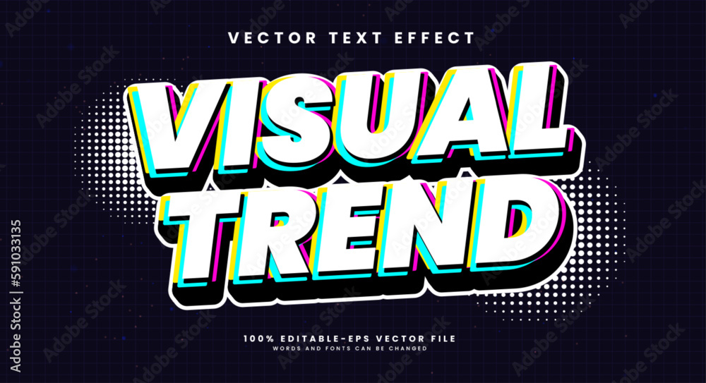 Visual trend editable vector text effect. Stock Vector | Adobe Stock