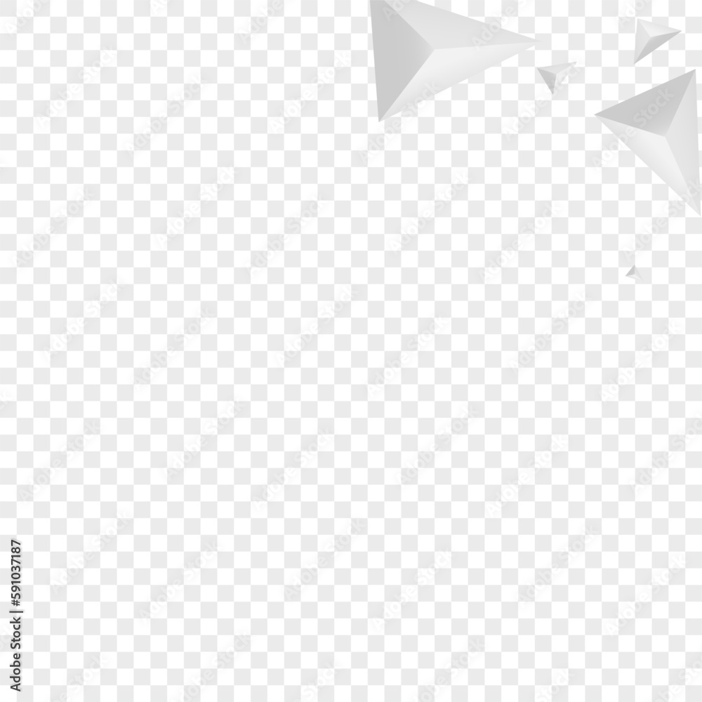 Greyscale Origami Background Transparent Vector. Crystal Shadow Card ...