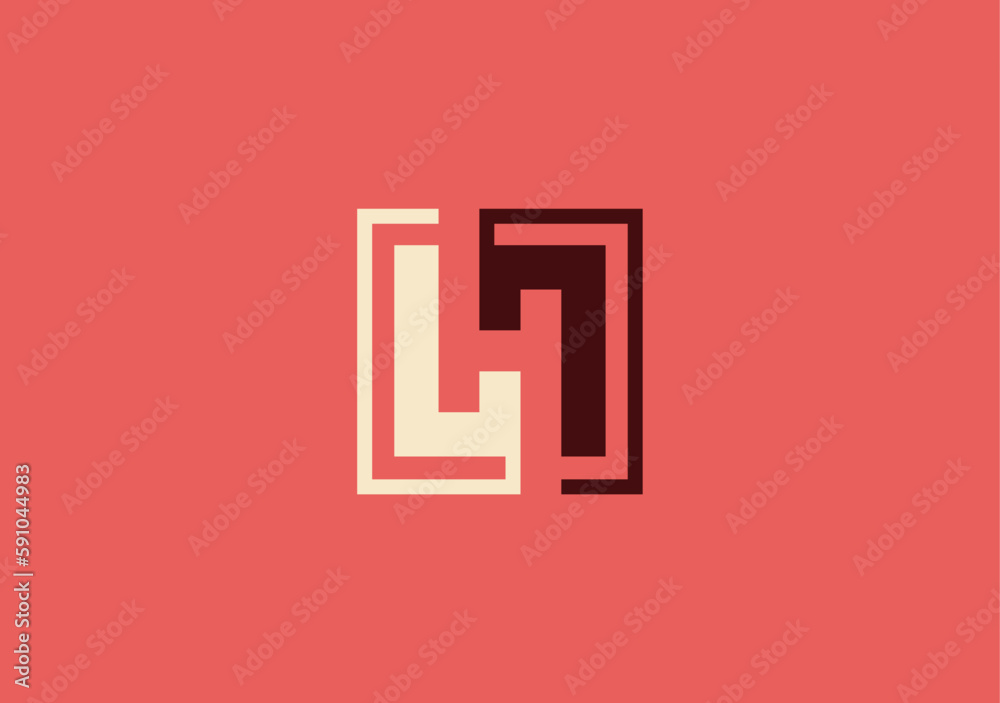 Double letter L with H logo symbol in the middle Stock Vector | Adobe Stock