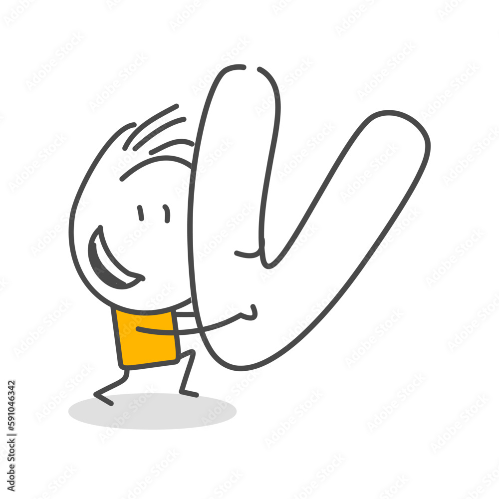 Stick figures. Alphabet. Isolated on white background. Hand drawn ...