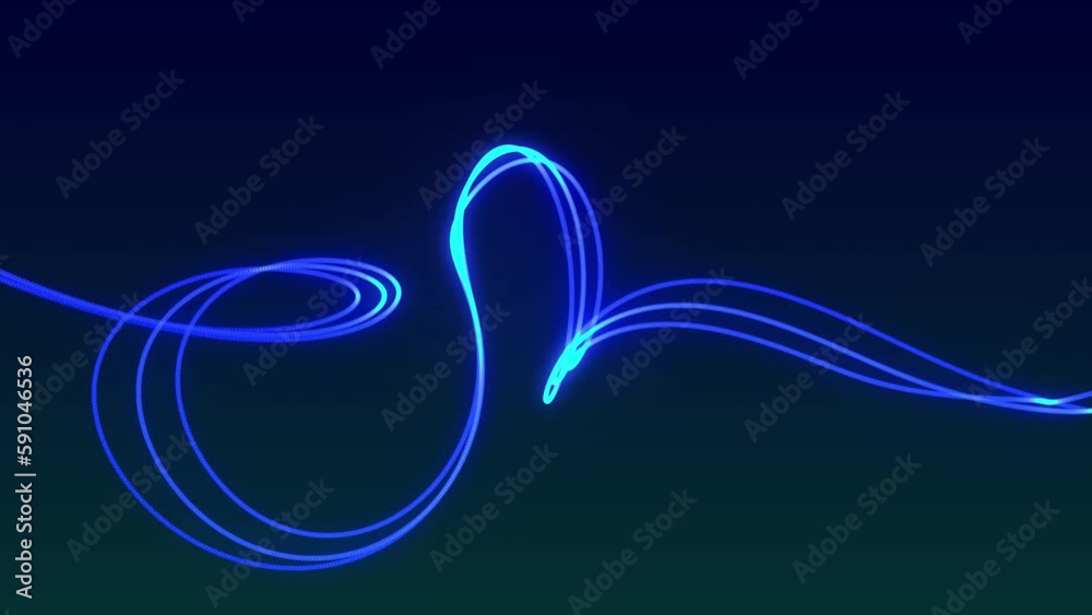 Line Background. Bright blue neon glowing fast moving lines along the ...