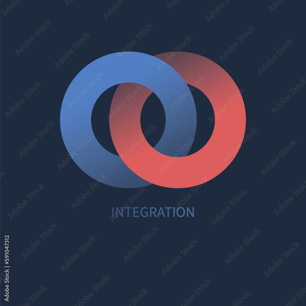 Integration, interaction sign Stock Vector | Adobe Stock