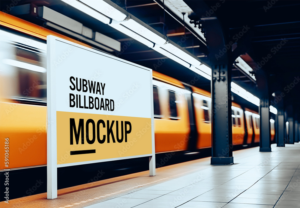 Subway Billboard Mockup Stock Template | Adobe Stock