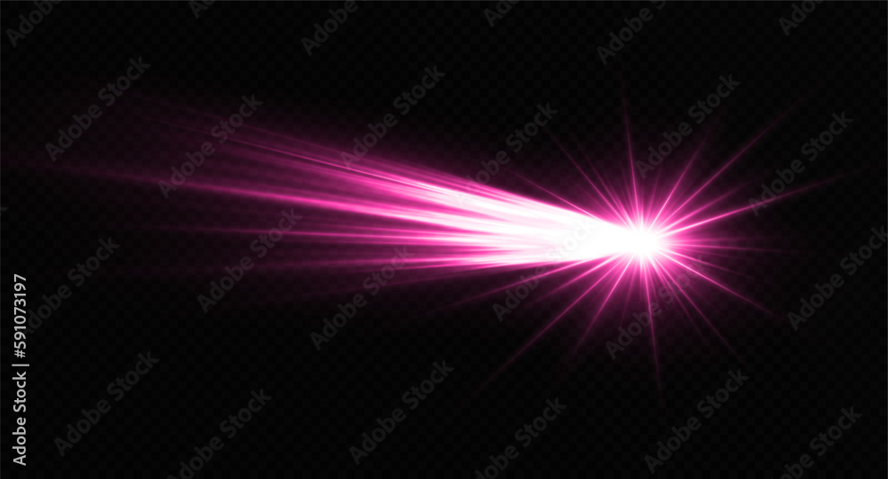 Sparkle meteor, comet and asteroid with space trails. Falling down ...