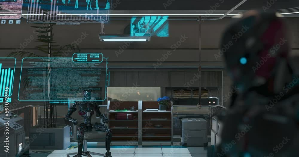 Vídeo do Stock: Modern Science Medical Laboratory With Robots Android ...