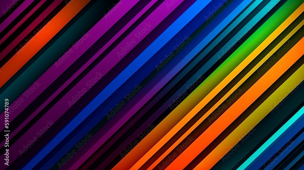 Colorful strips line layer background in modern style on golden ...