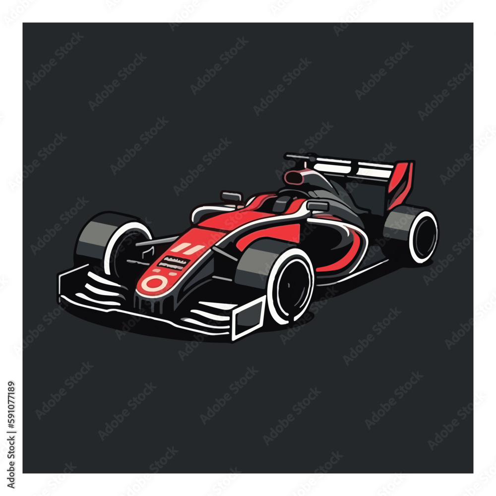 Racing Car on Pit Stop, Fast Motor Racing Bolid Cartoon Vector ...