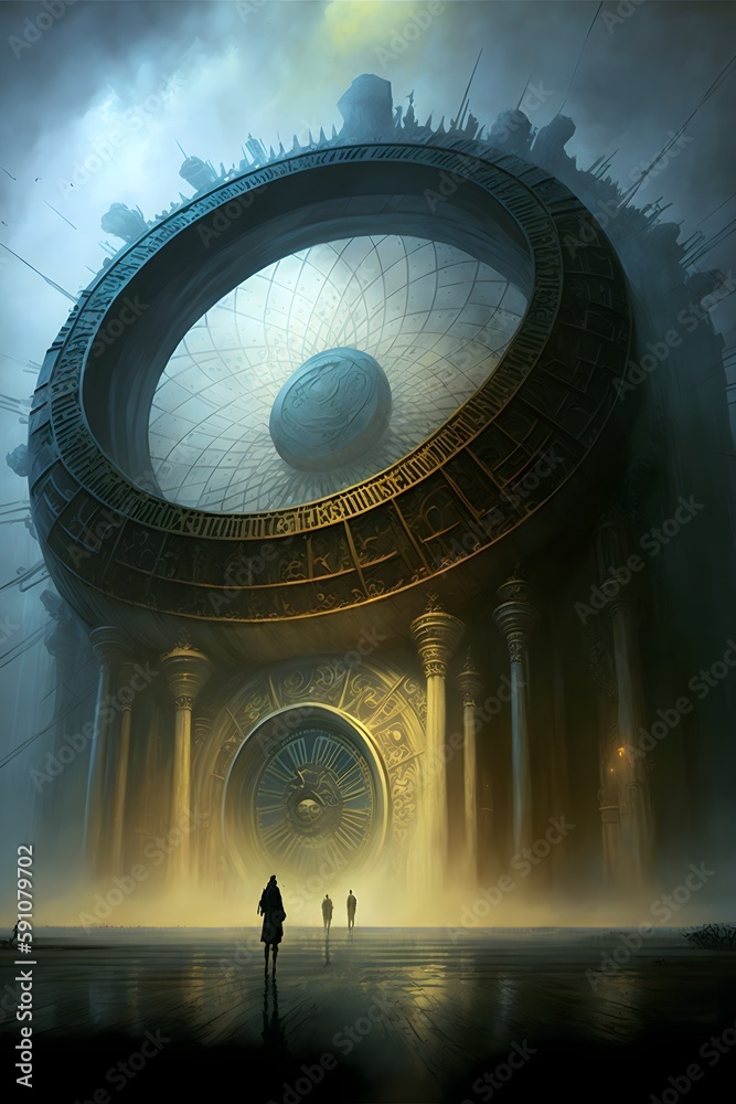 ancient circular glass structure building architecture elaborate maze ...