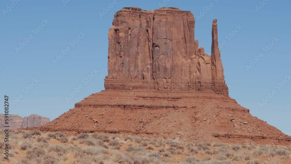 Video Stock Shot in movement through dry hot desert with snags in ...