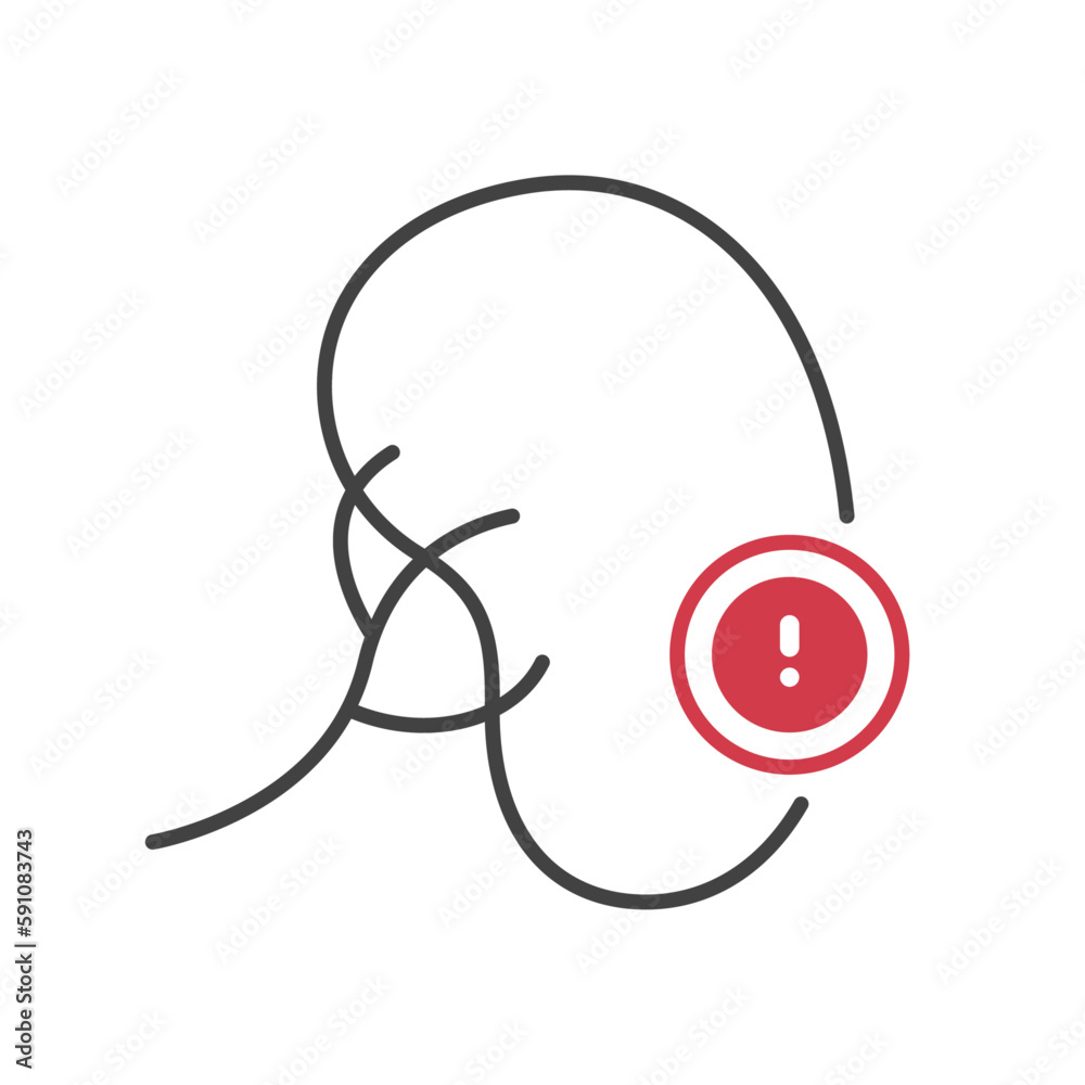 Outline style health care ui icons collection. Human organ disease ...