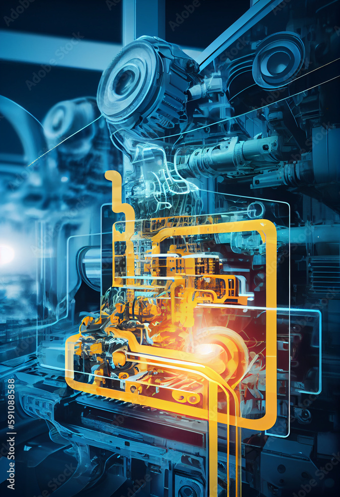 Industrial technology concept. Factory automation. Smart factory ...