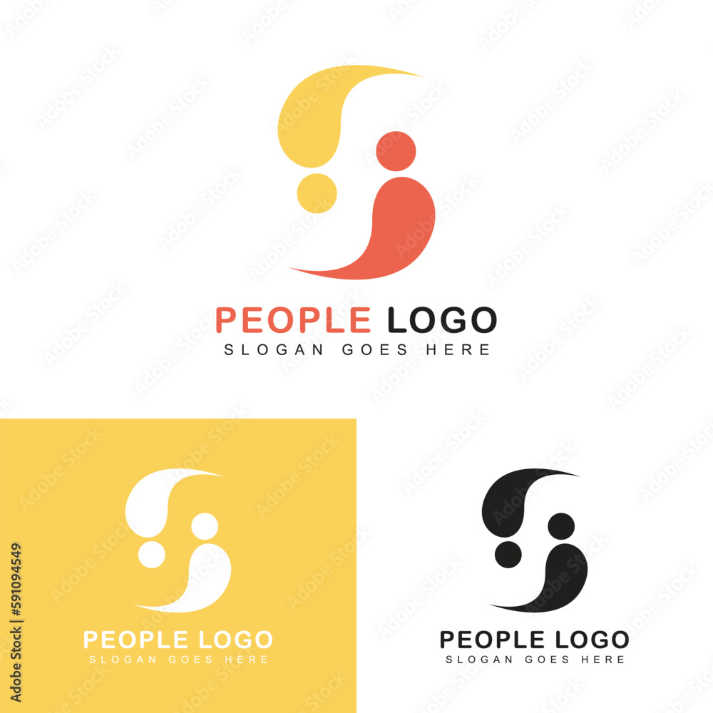Couple people logo stamp design template, vector illustration Stock ...