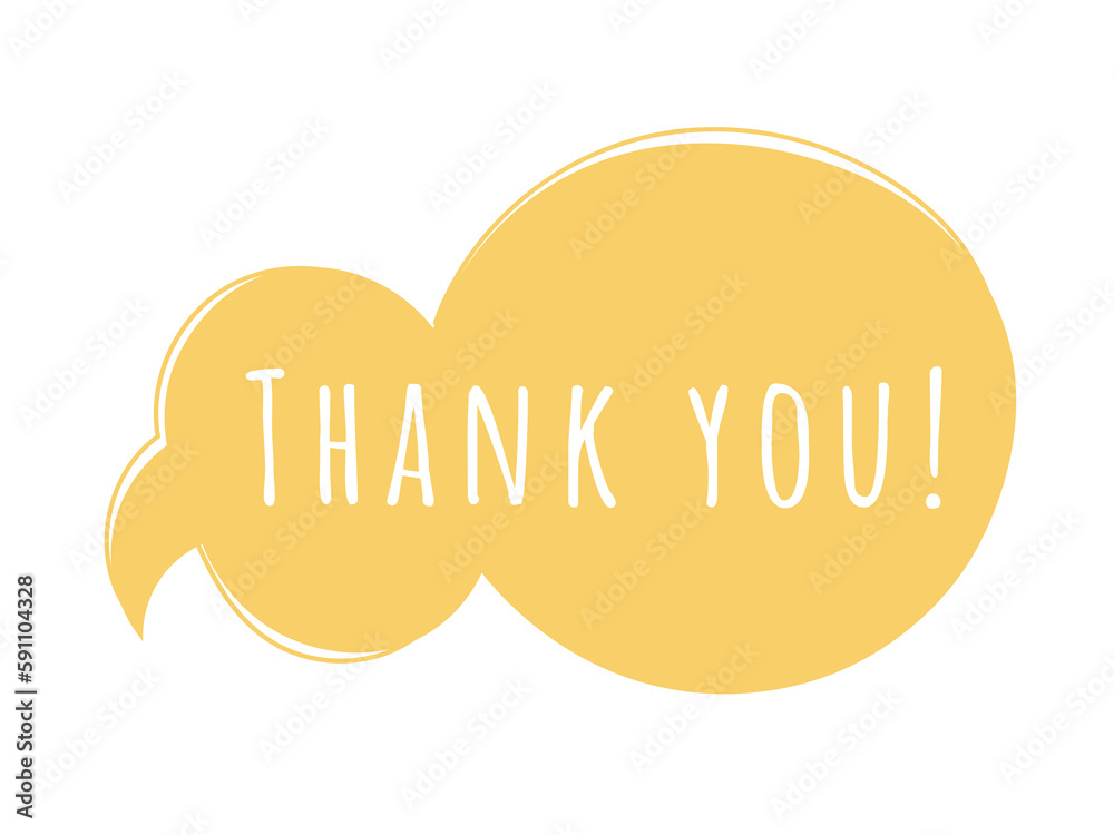 Speech bubble thank you. Yellow cloud with text, thank you. Good and ...