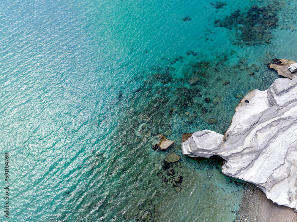 Alacati Beach in Cesme Town, Delikli koy aerial view with drone Stock ...