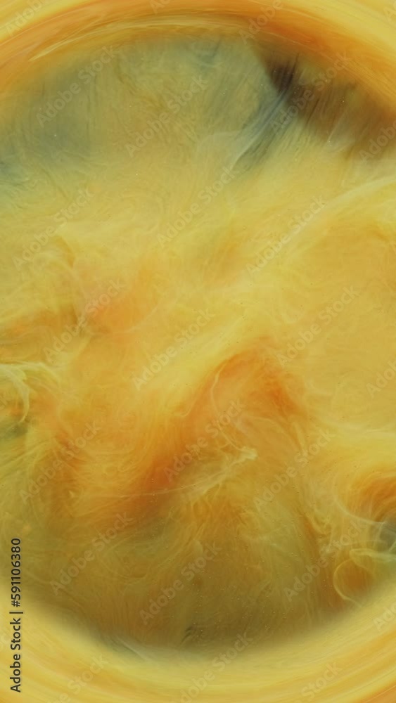 Vertical video. Smoke circle. Ink water. Fluid swirl. Fume vortex ...