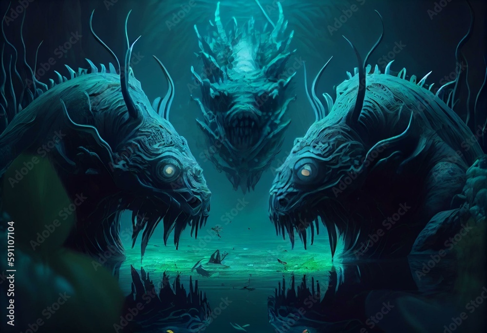 demonic creatures gestating in a pod with a stalk at the bottom of a ...