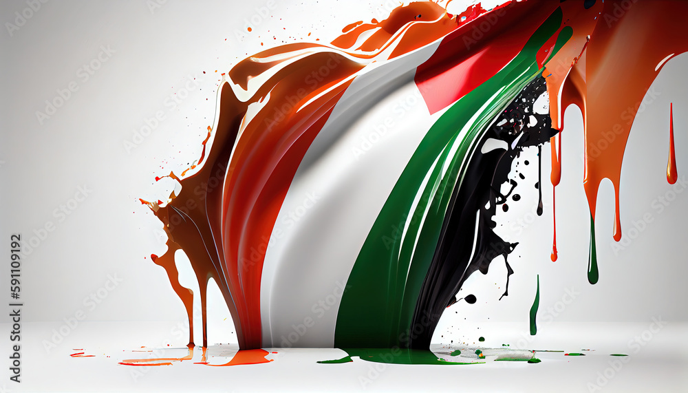 Liquid Paint Colors of Niger Country Flag Dripping and Explosion on ...