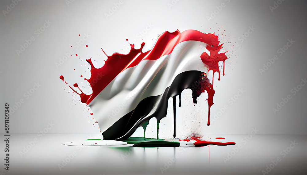 Singapore Country Flag Colors of Liquid Oil Paint Splashing and ...