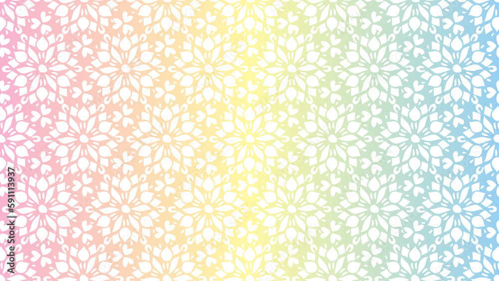 Gradient colour flower pattern fabric design and background. Textile ...