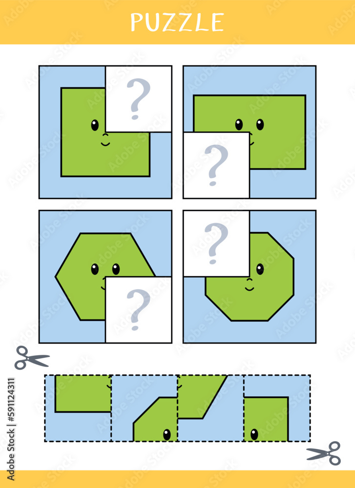 Puzzle for kids. Find the missing parts of the picture. Simple ...