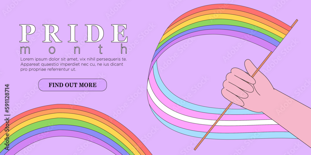 Hand Hold Rainbow Lgbt Flag And Celebrate Pride Month Week Or Day