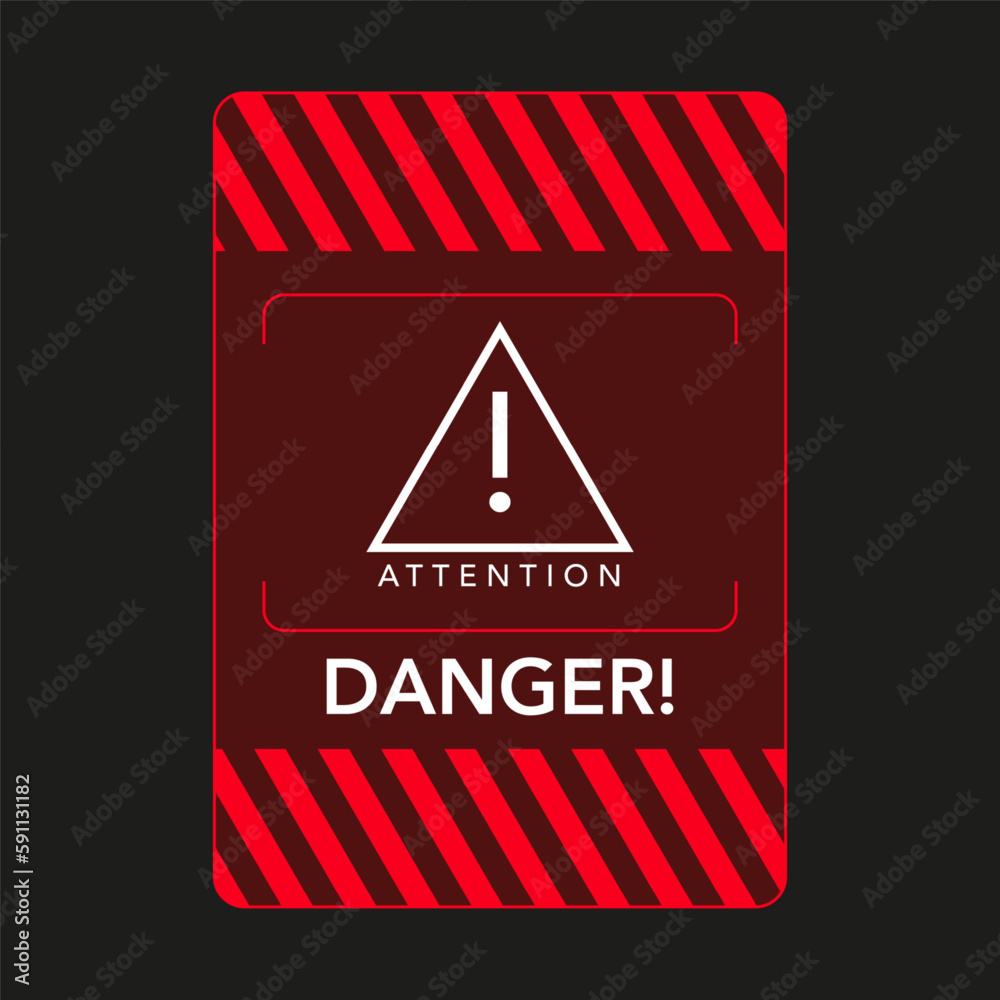 Hazard interface window, biohazard or radiation hazard. Exclamation ...