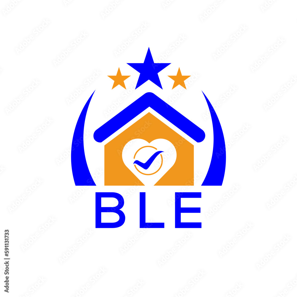 BLE House logo. KJG Letter logo and icon. Blue vector image on white ...