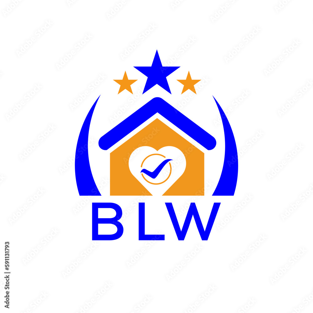 BLW House logo. KJG Letter logo and icon. Blue vector image on white ...
