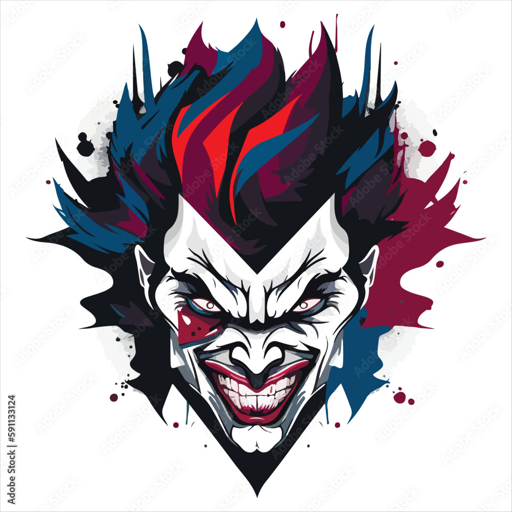 Clown E-Sport vector mascot logo design with modern illustration ...