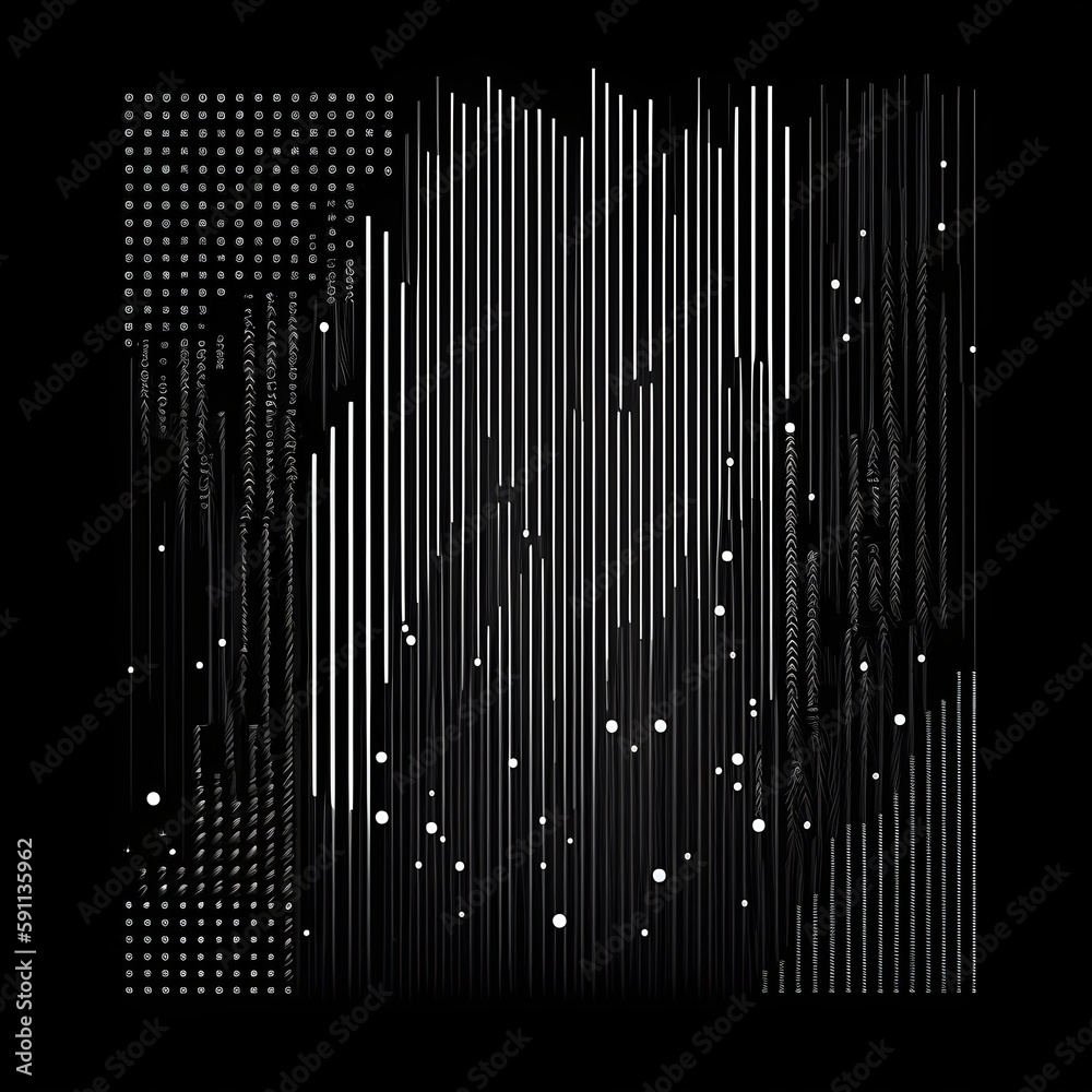 minimal abstract geometric poster design fine straight lines on black ...