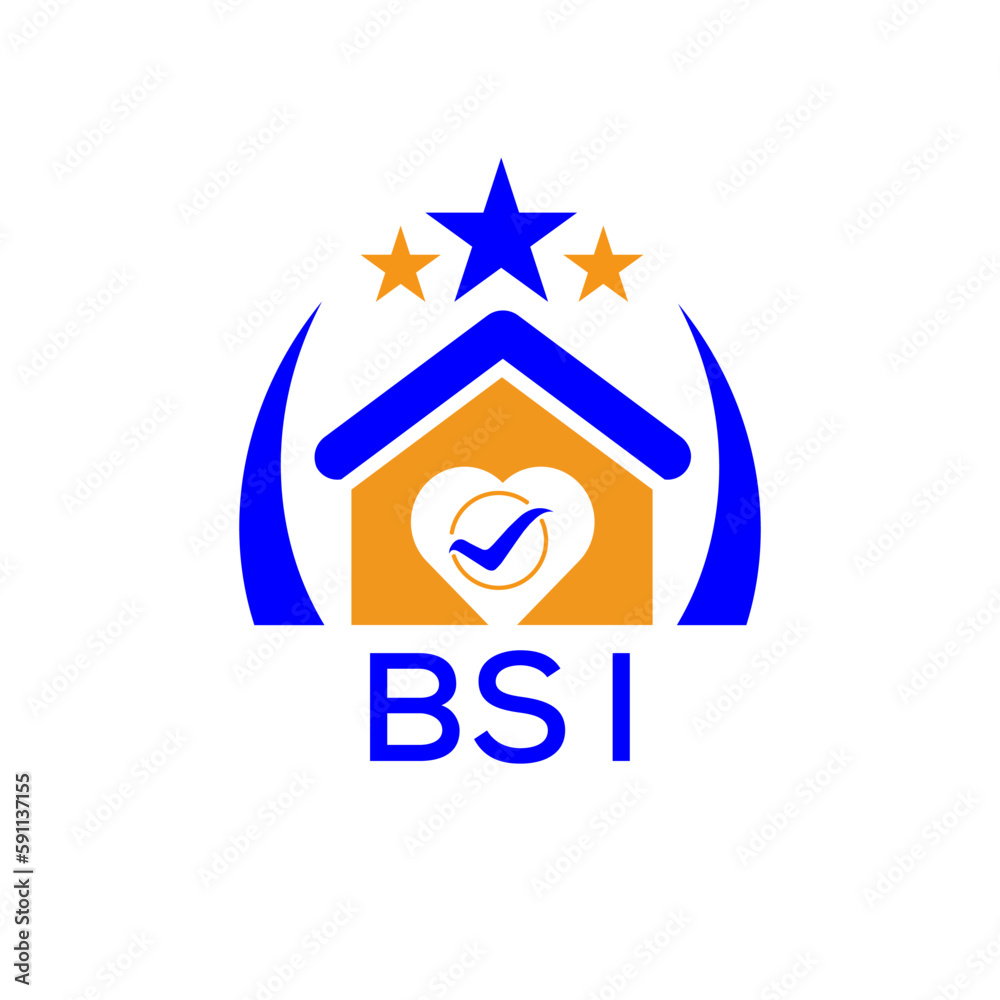 BSI House logo. KJG Letter logo and icon. Blue vector image on white ...