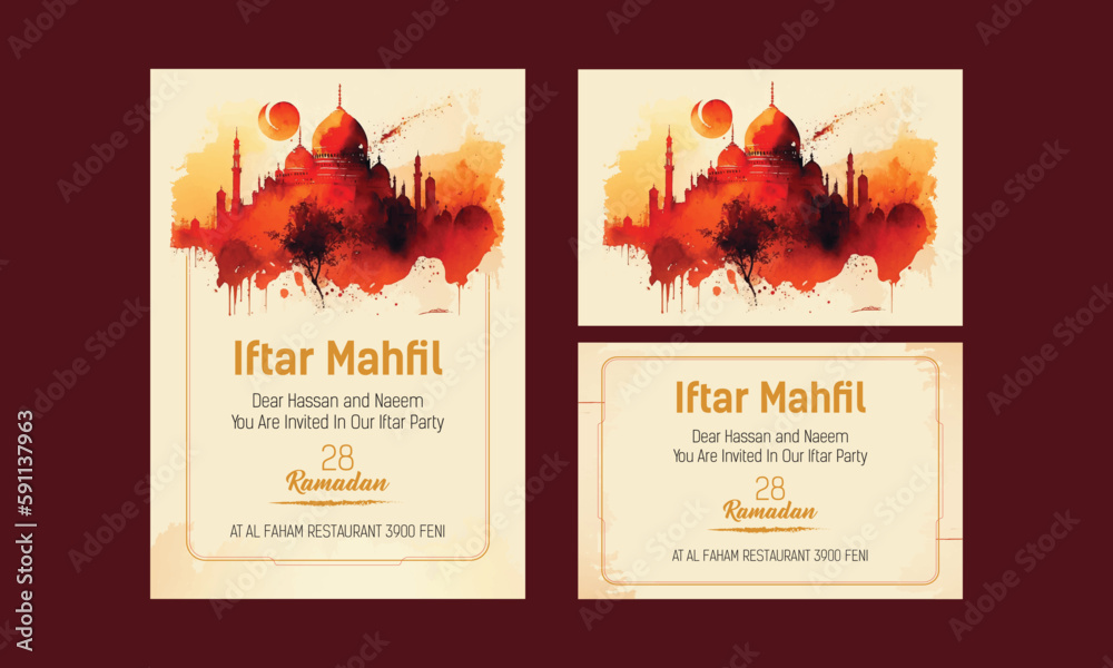 Ramada Iftar and Fasting Party, Iftar Mahfil Invitation Template ...