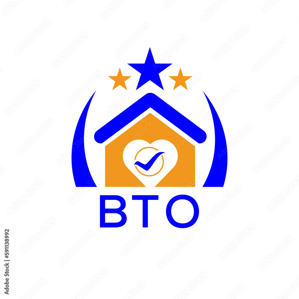 BTO House logo. KJG Letter logo and icon. Blue vector image on white ...