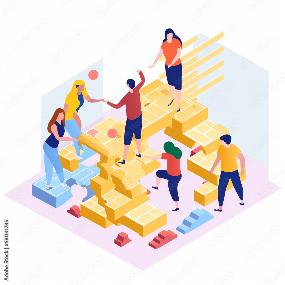 Illustrazione Stock A flat illustration of a scene on a white ...