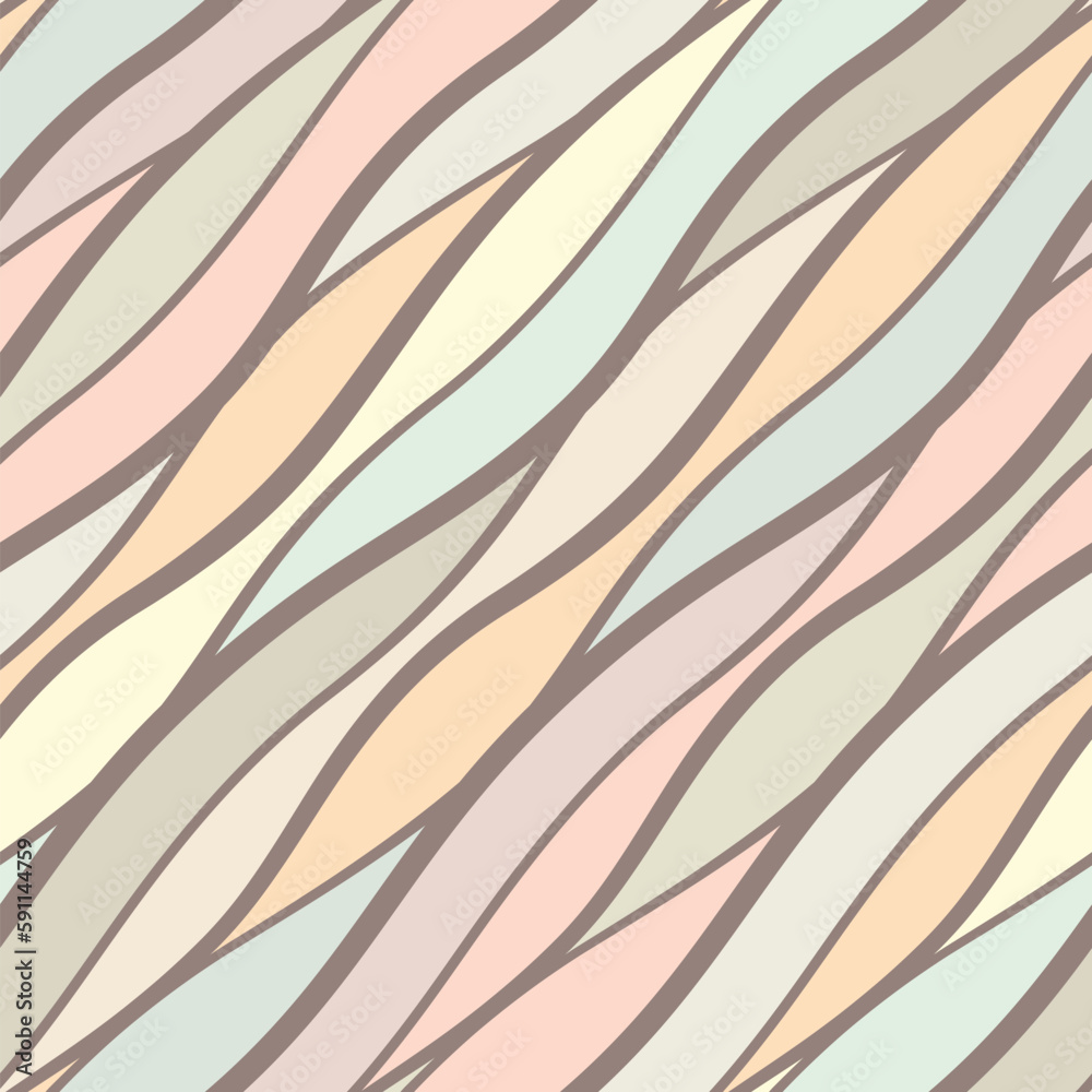 Sinuous line structure with cells vector background. Swirl diagonal ...