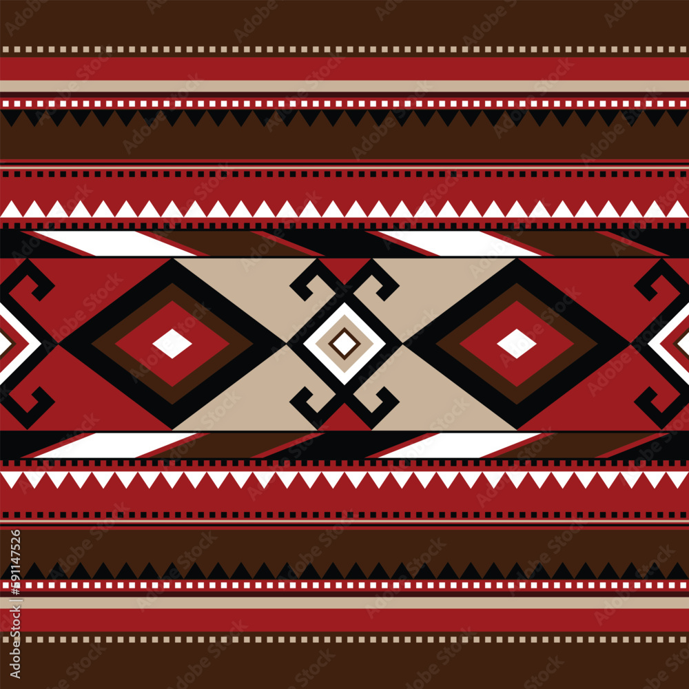 Seamless pattern with ethnic symbols from Balkans. Traditional motifs ...