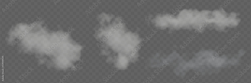 White smoke puff isolated on transparent background.. PNG. . Vector ...