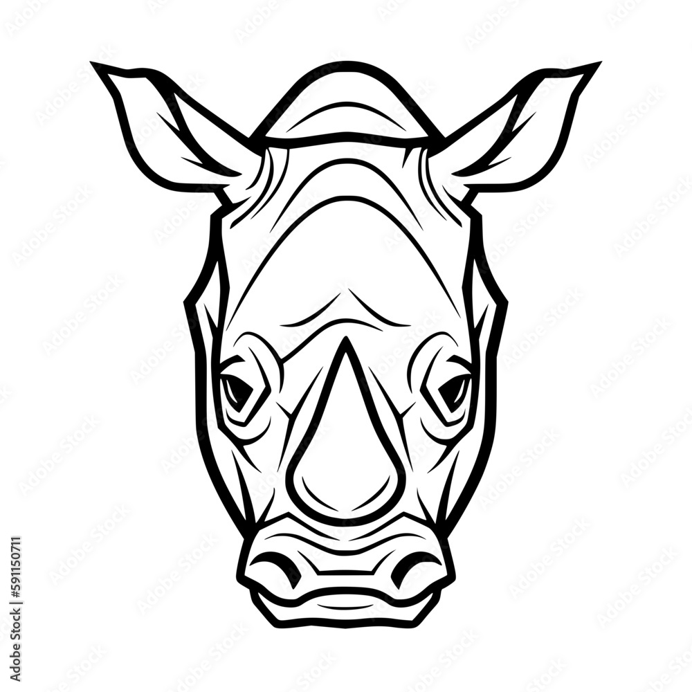 Rhino head vector illustration isolated on transparent background Stock ...
