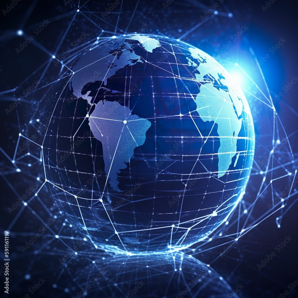 4k World Networking image, futuristic, blue lighting, high resolution ...