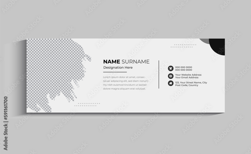 Corporate Business email signature Template Design Stock Vector | Adobe ...