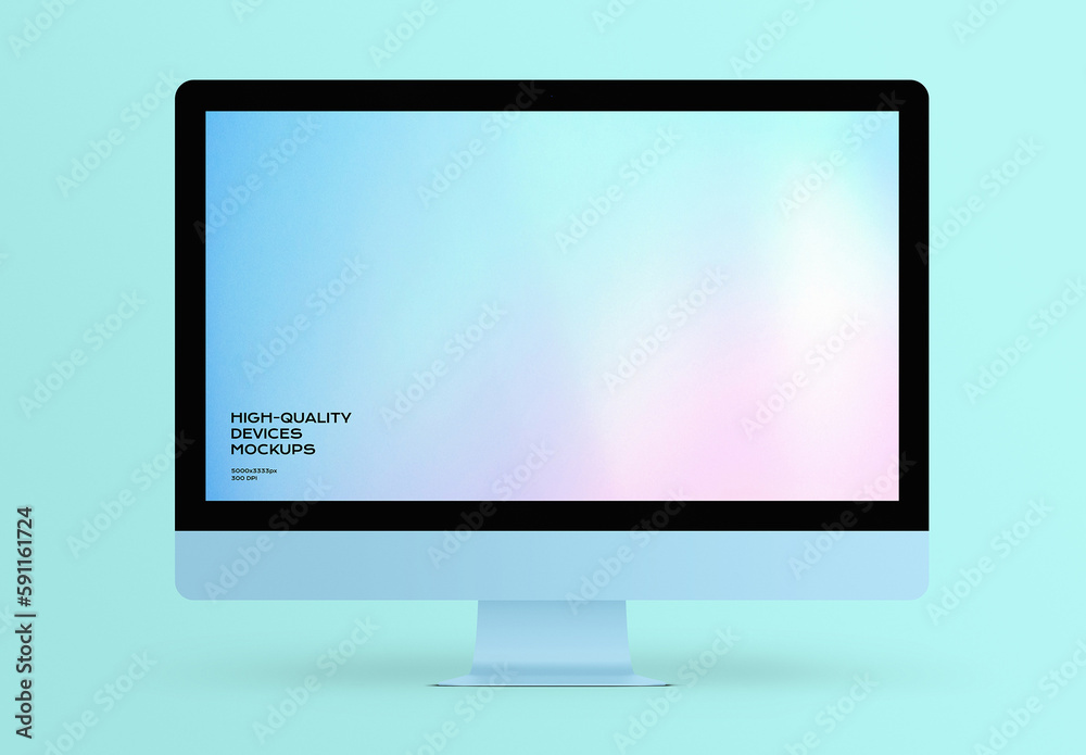 PC Computer Desktop Monitor Screen Device Mockup Template Stock Template | Adobe Stock