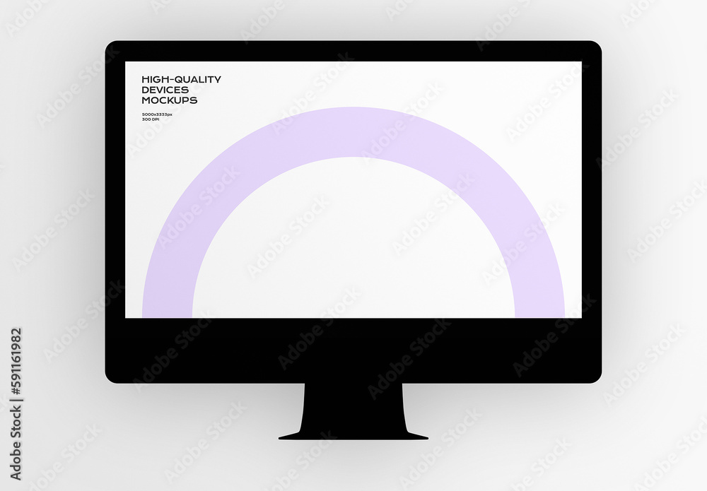 PC Computer Desktop Monitor Screen Device Mockup Template Stock ...