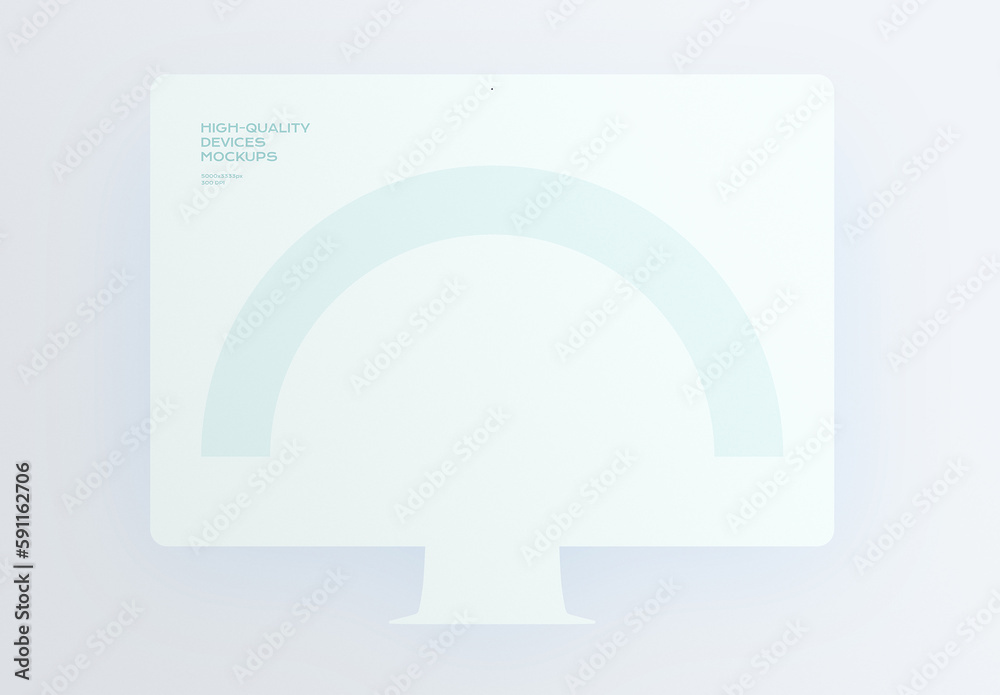 PC Computer Desktop Monitor Screen Device Mockup Template Stock ...