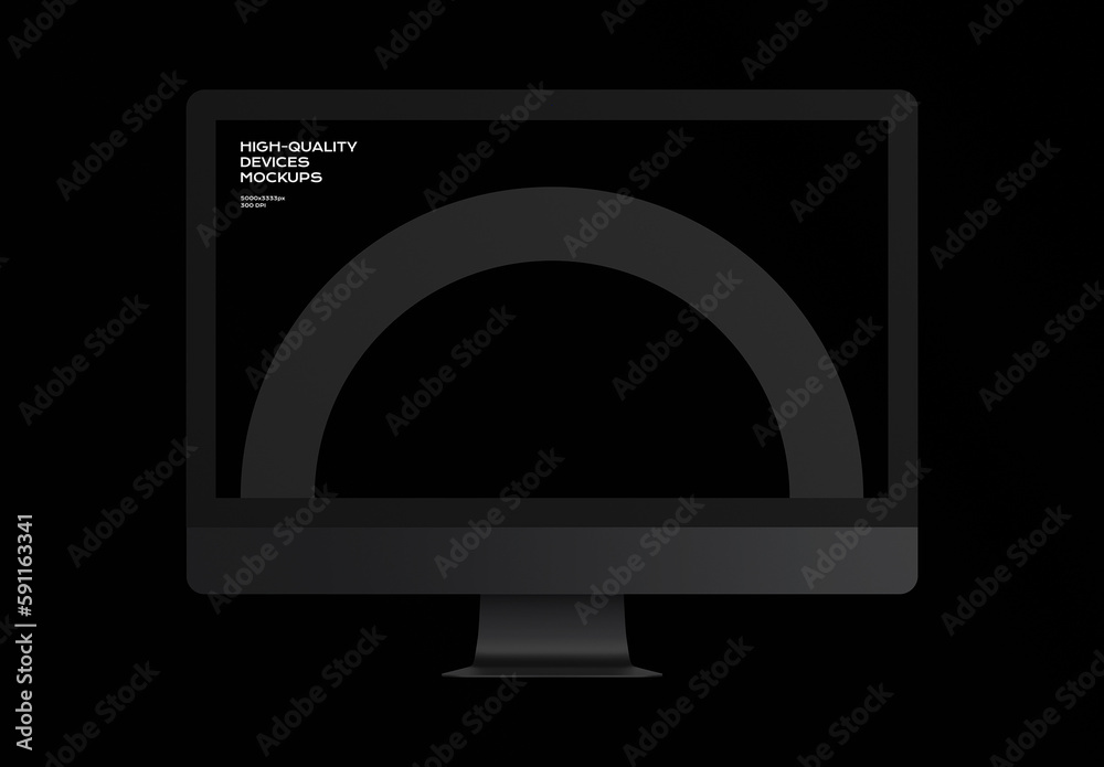 PC Computer Desktop Monitor Screen Device Mockup Template Stock ...