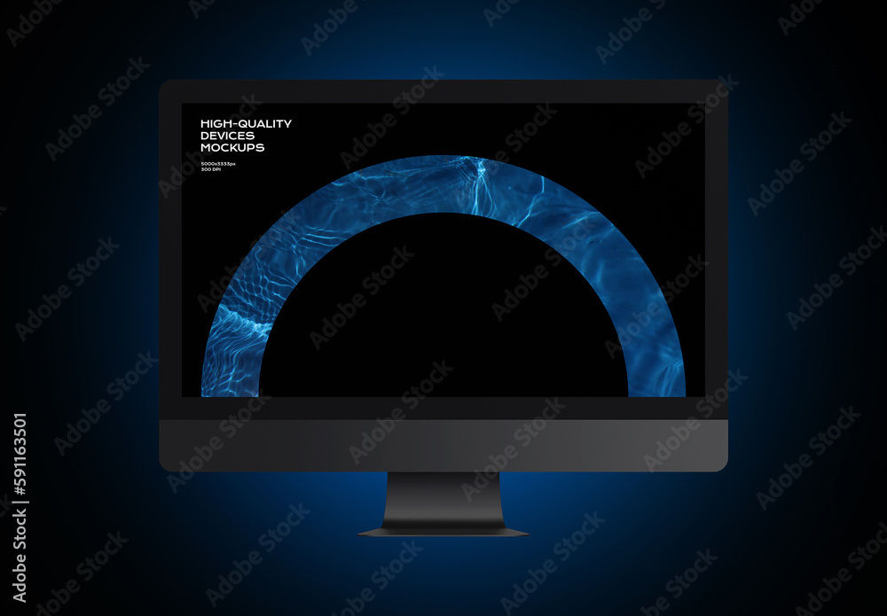 PC Computer Desktop Monitor Screen Device Mockup Template Stock ...
