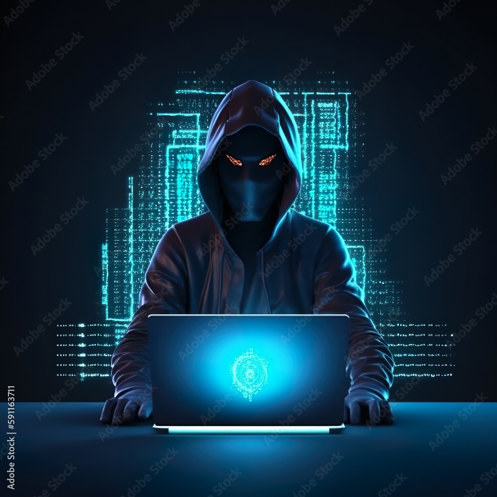 4k Cybersecurity image, futuristic, blue lighting, high resolution ...